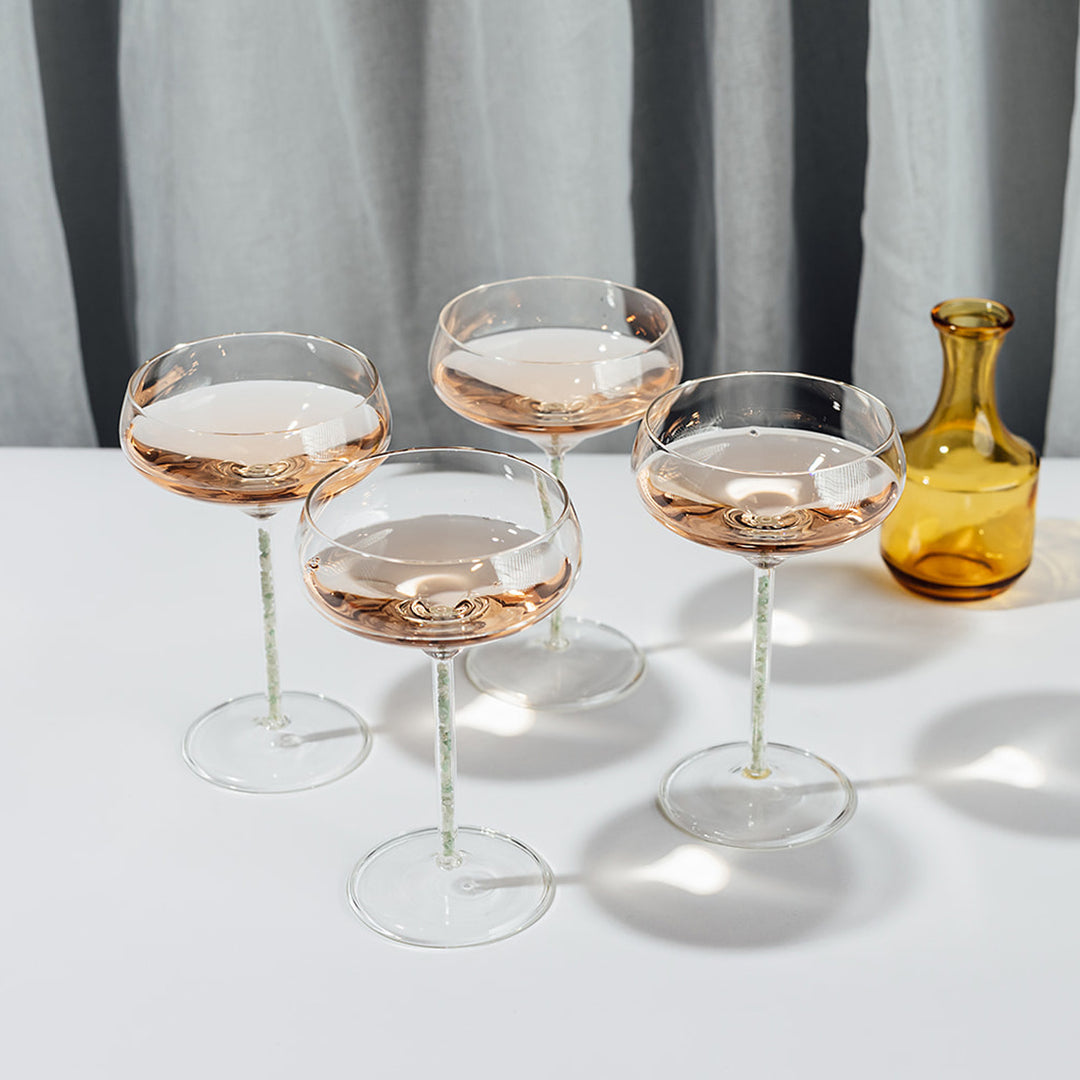 Assorted Crystal-stemmed Cocktail Glasses 4 Pc | Greatfool | Small Batch