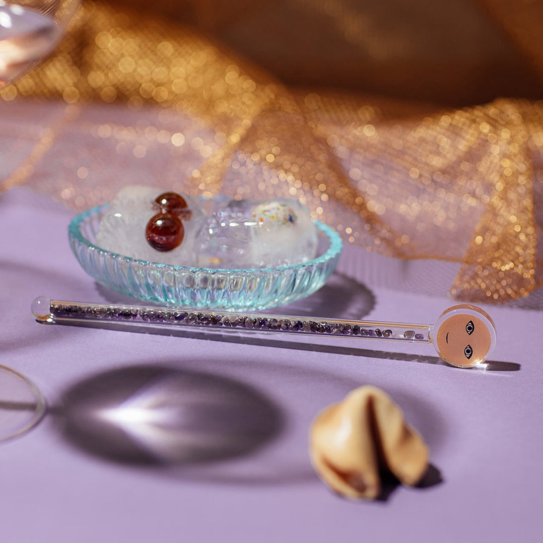 Amethyst Crystal glass Cocktail Stirrer | The Mixologist | Greatfool