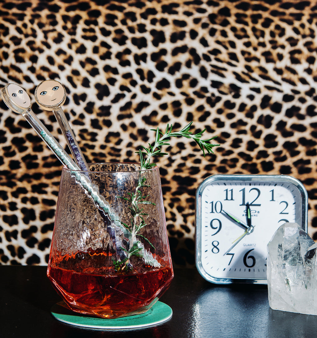 Amethyst Crystal glass Cocktail Stirrer | The Mixologist | Greatfool