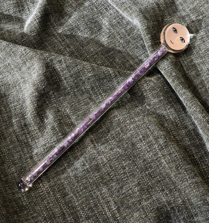 Amethyst Crystal glass Cocktail Stirrer | The Mixologist | Greatfool